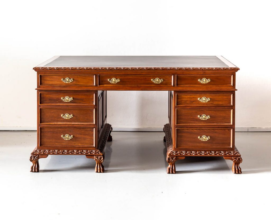British Colonial Teakwood Desk - The Past Perfect Collection