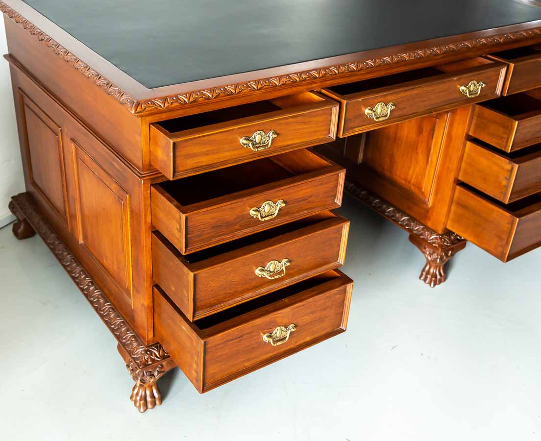 British Colonial Teakwood Desk - The Past Perfect Collection