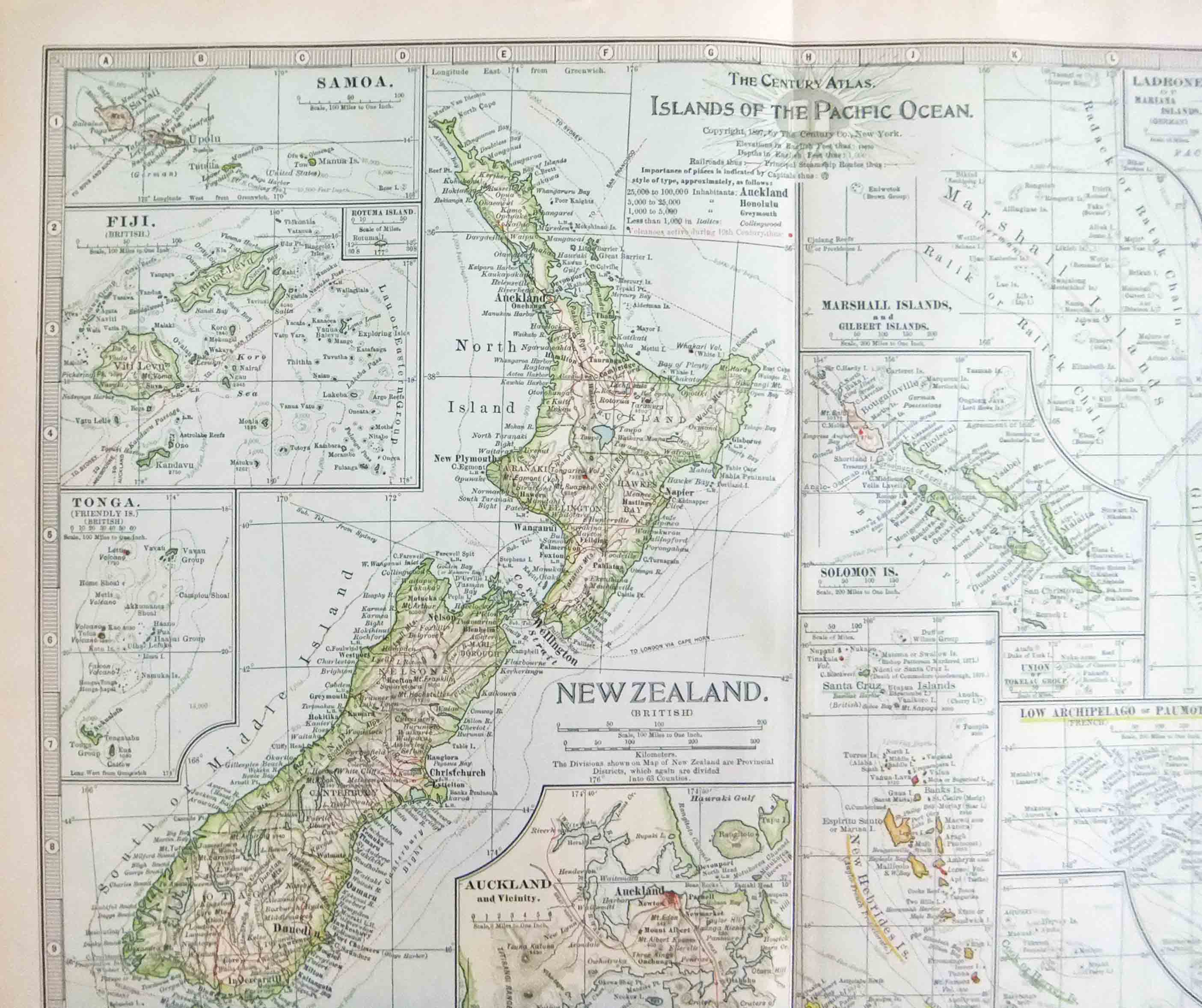 New Zealand with Islands of the pacific Ocean – Litograph