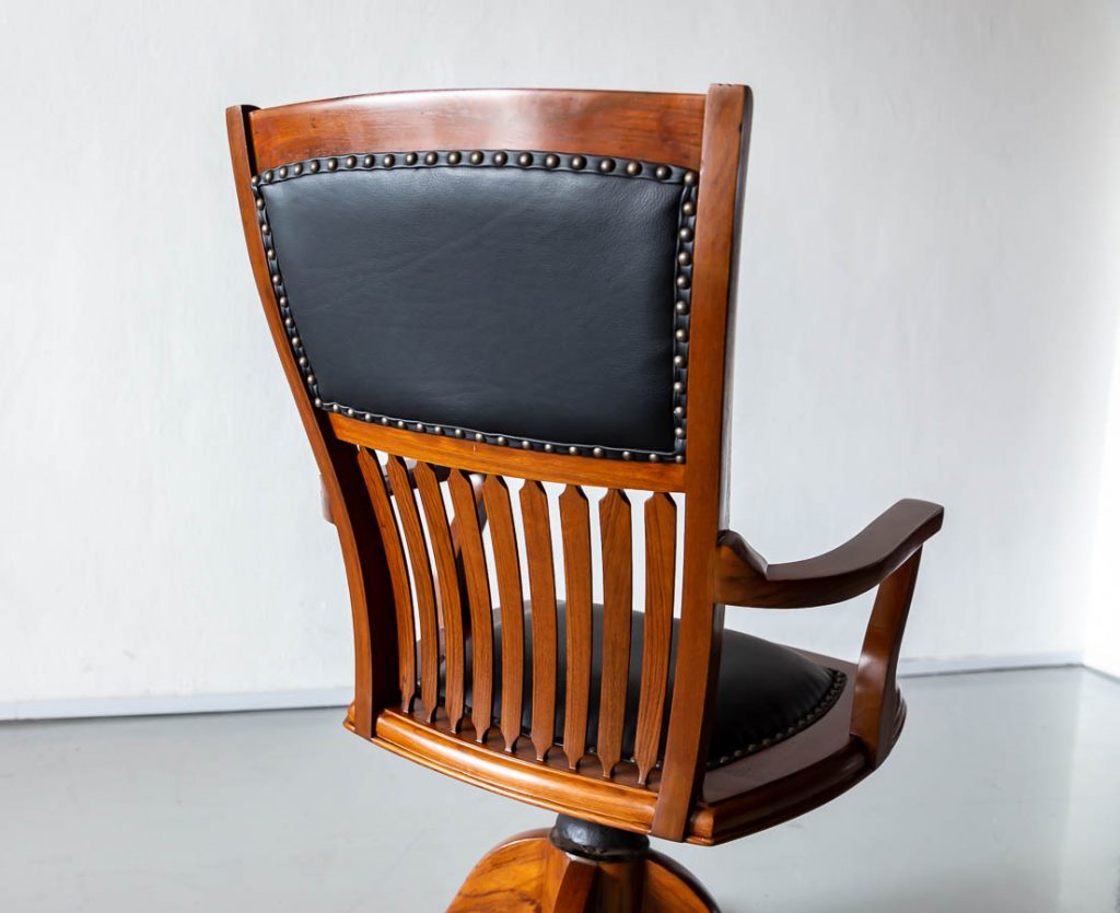 Antique British Colonial Revolving Desk Chair - The Past Perfect Collection