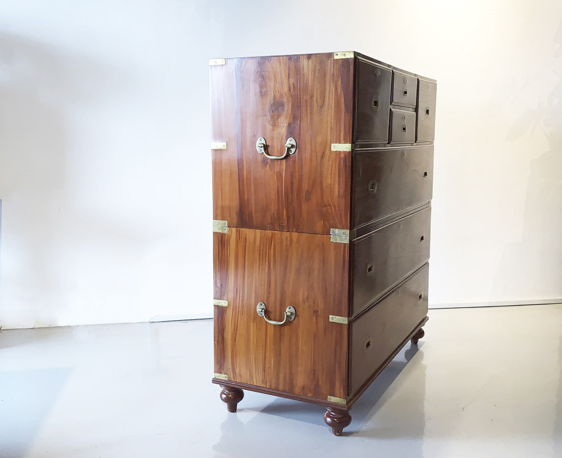 Antique British Colonial Campaign Chest of Drawers - The Past Perfect ...
