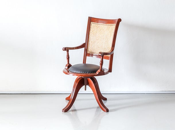 British Colonial Mahogany Desk Chair - The Past Perfect Collection