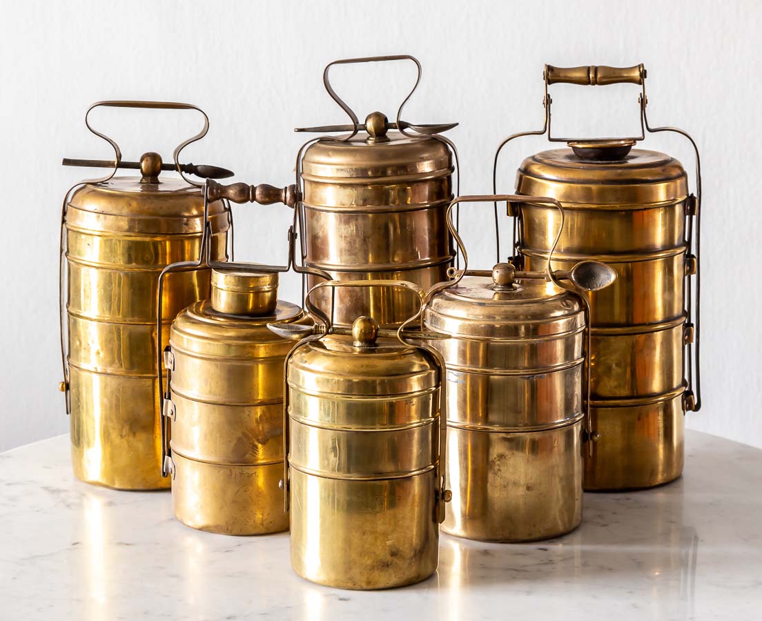 Brass Tiffin Boxes - The Past Perfect Collection