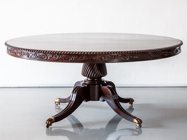 Antique British Colonial Round Dining Table - The Past Perfect Collection