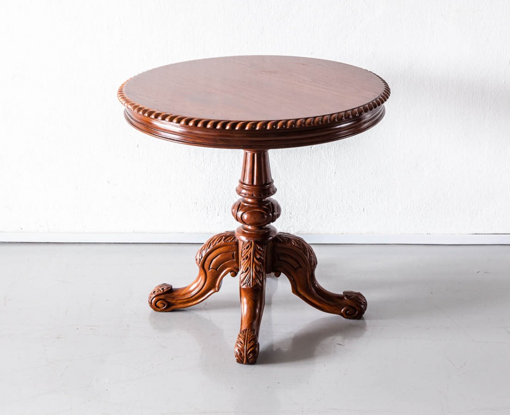 British Colonial Teakwood Round Side Table - The Past Perfect Collection