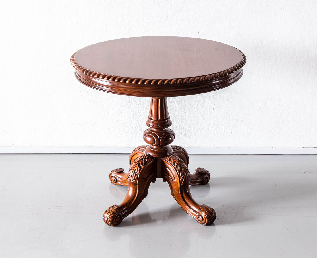 British Colonial Teakwood Round Side Table - The Past Perfect Collection