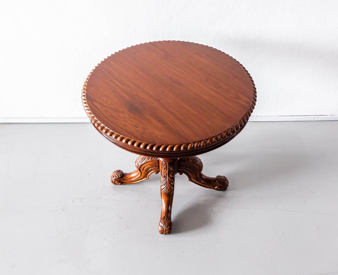 British Colonial Teakwood Round Side Table - The Past Perfect Collection