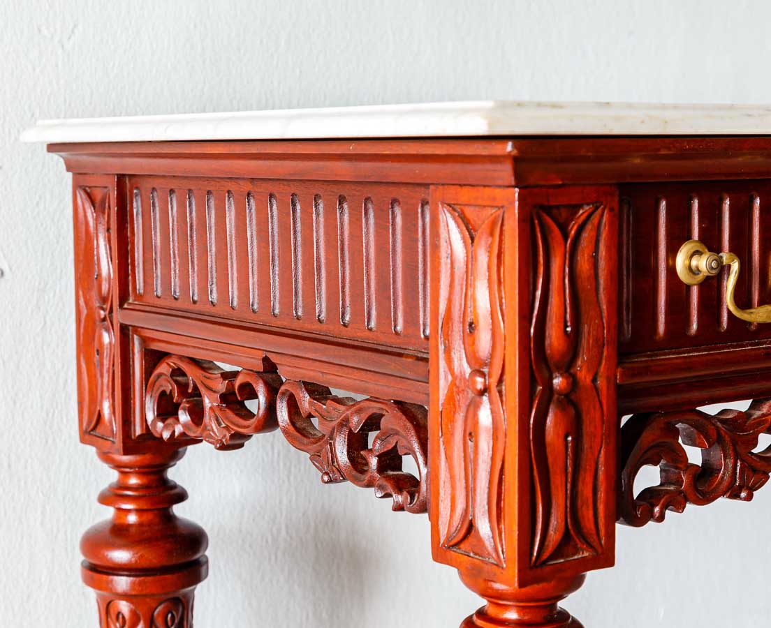 Antique British Colonial Console Table with Marble Top - The Past ...
