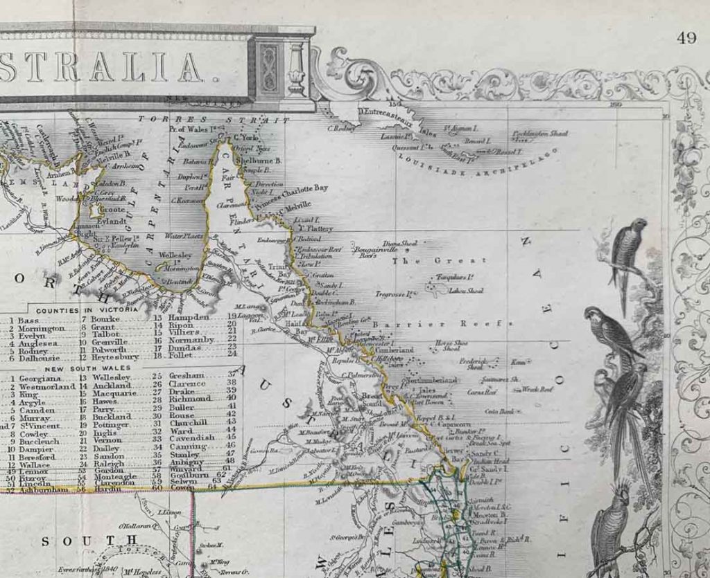 Antique Map of Australia – Steel engraving - The Past Perfect Collection