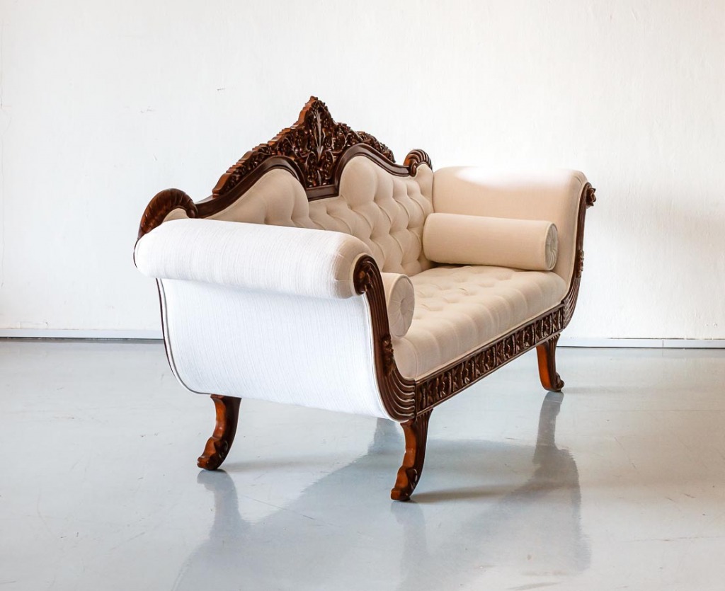 British Colonial Walnut Sofa - The Past Perfect Collection