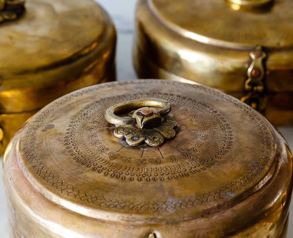 Brass Chapati Boxes - The Past Perfect Collection